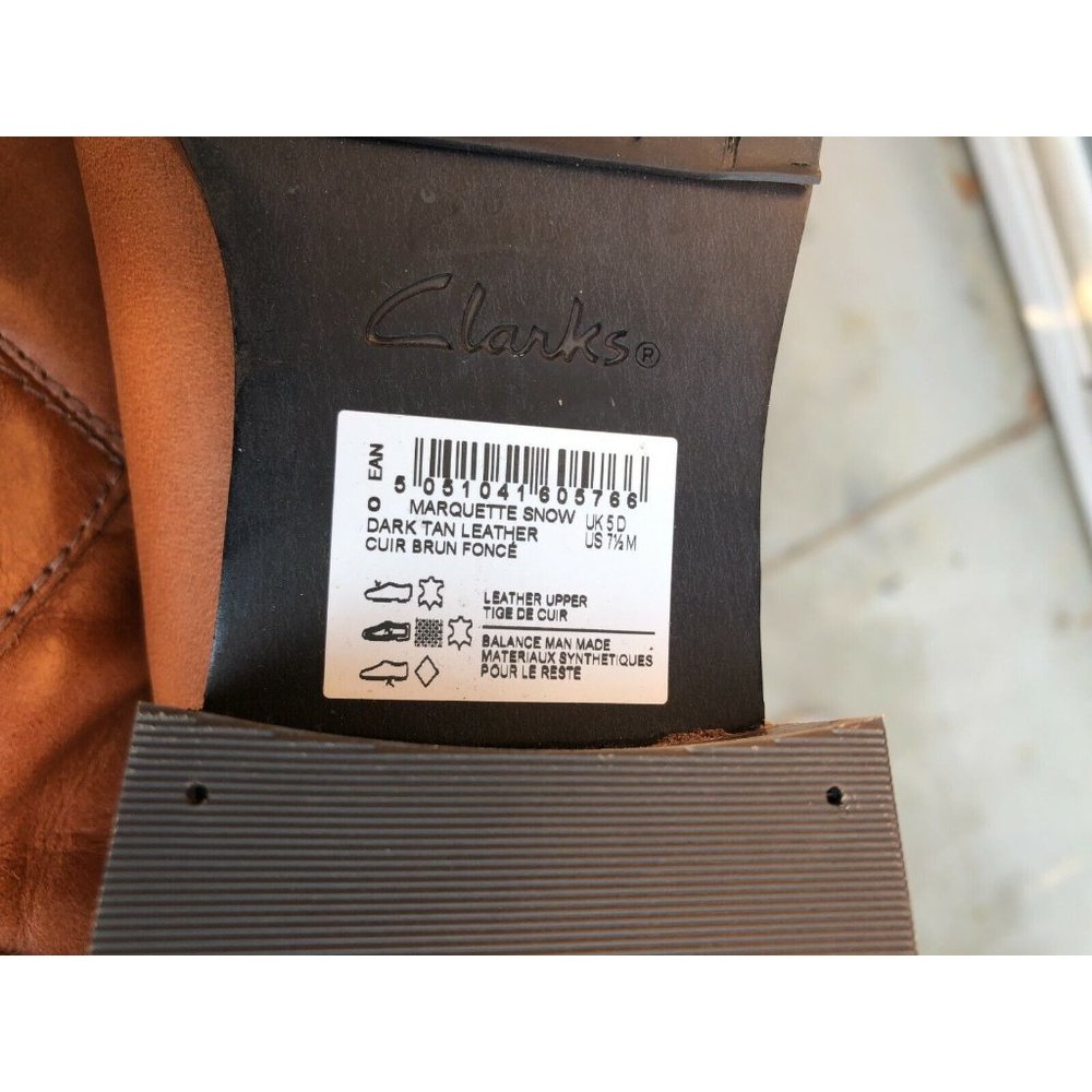 Clarks Women's Marquette Snow Dark Tan Leather Boots … - Gem